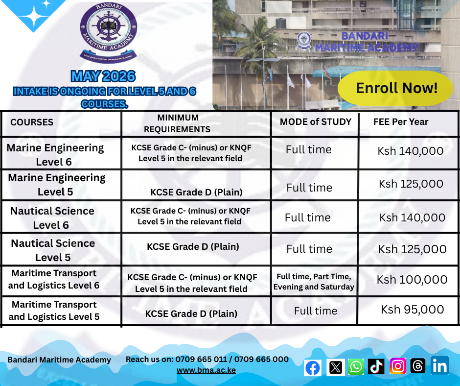 Admissions - Bandari Maritime Academy